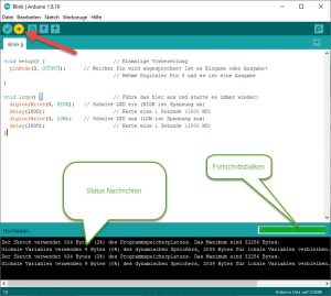 Das erste Arduino Experiment – Code programmieren – Prilchen tüftelt